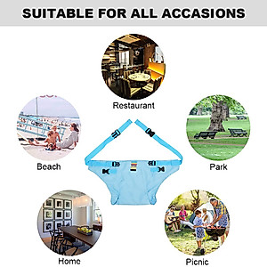 Lychee Harness Seat for High Chair Baby Feeding Safety Seat with Strap, Toddler Booster Harness Belt Portable Dining Seat Strap for Travel Home Restaurant Shopping (Blue)