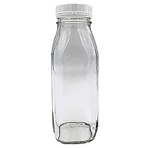 Shenandoah Homestead Supply 1 Pint / 16 oz Glass Beverage Bottles with Screw On Cap (Set of 2)