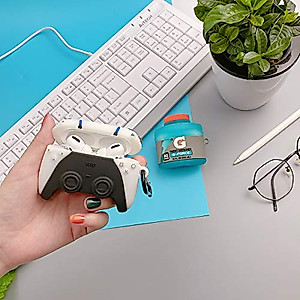 2Pcs Cover for AirPods Pro Case, Sport Water+Game Controller Air pods Pro Cover Silicone Skin, Cute 3D Cartoon Fashion Cool Stylish Design for Boys Girls Kids for Apple AirPods Pro with Keychain