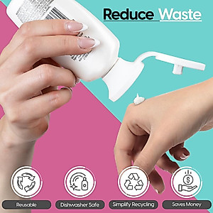 Home and Bathroom Bottle Emptying Cap - Convenient Flip Top Design to Empty Pump Bottles (3 Pack - Small, Medium, and Large (Black)) (White Cap, 3 Pack)