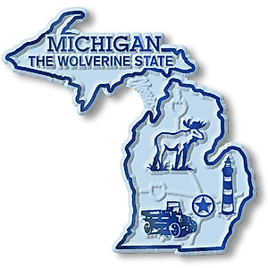 Michigan Six-Piece State Magnet Set by Classic Magnets, Includes 6 Unique Designs, Collectible Souvenirs Made in The USA