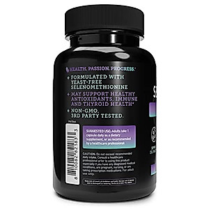 Selenium Capsule Supplement | 200mcg | Support Healthy Antioxidant, Immune, Reproductive,and Thyroid Health* | Non-GMO, 3rd Party Tested | 200 Capsules