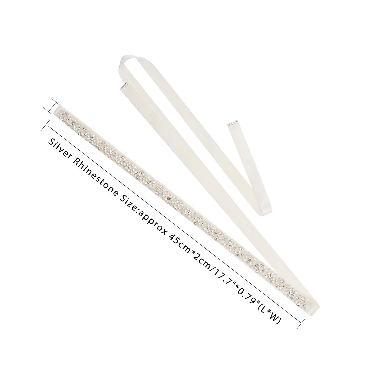 Tendaisy Women's Rhinestone Belts with Pearls Crystal Birdal Sashes for Wedding Gowns Ivory