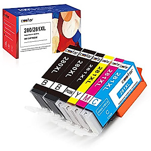 CSSTAR Compatible Canon Ink 280 and 281 Cartridges Replacement for Pixma TR8520 TS9120 TR7520 TS6220 TR8500 TS8220 TS6120 TS6320 TR7500 TS9521C Printer (2 PGBK, Black, Cyan, Magenta, Yellow, 6-Pack)