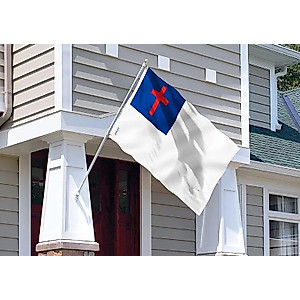 Made In USA Flags Co. - Christian Flag - Fade-Resistant Church & Garden Flag with SolarMax Nylon, Appliqued Cross, Strong Lock-Stitching - All-Weather Durable - 3’x5’ Christian House Flag