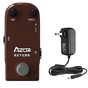 AZOR Pedal Power Adapter with AP311 Spring Reverb Guitar Effect Pedal with True Bypass Aluminium alloy case