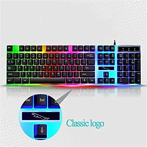 Wgxyihai Adjustable Gaming Keyboard G21 Wired USB Gaming Keyboard Rainbow Mouse and Keyboard Combo Set with Mechanical Backlit Keyboard and Mouse Set (Color : Black)
