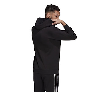 adidas Men's Essentials Big Logo Hoodie, Black/White, Medium
