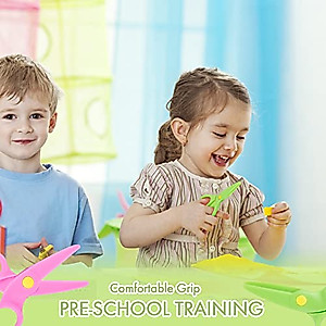 LOVESTOWN Kids Scissors, 10PCS Plastic Safety Scissors Preschool Training Scissors for Toddlers DIY Crafts Paper Cut