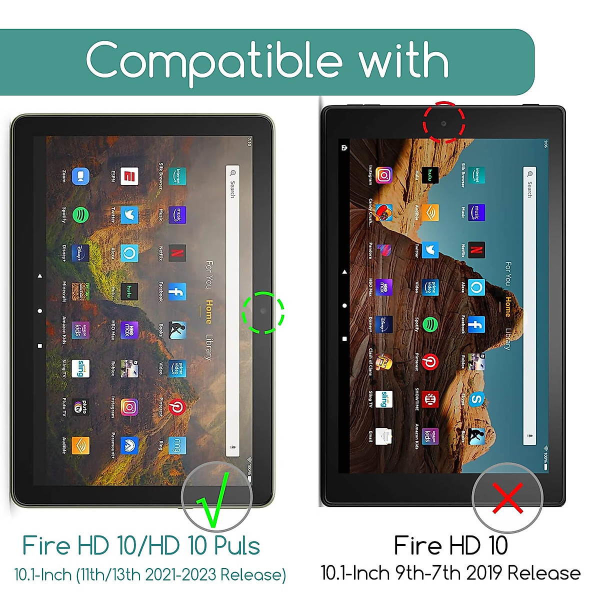 KEANBOLL 2-Pack Tempered Glass Screen Protector For All-New Amazon Fire HD 10/Fire HD 10 Plus Tablet 10.1 Inch (13th-11th Generation, 2023-2021 Released)[Reduce Fingerprint][Anti Scratch]