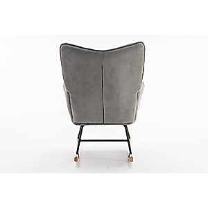 Devion Furniture Shaman Rocking Chair, Wood,Gray 26D x 31W x 37H in