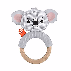 Fisher-Price Knit Animal Teether - Gray Koala Bear That's a Baby Sensory and Teether Toy