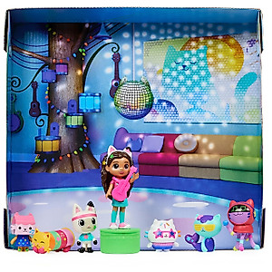 Gabby’s Dollhouse, Dance Party Theme Figure Set with a Gabby Doll, 6 Cat Toy Figures and Accessory Kids Toys for Ages 3 and up!