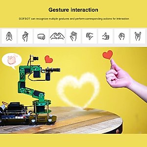 Yahboom Robot Arm Kit 6DOF for Jetson Nano 4GB AI Programmable Electronic DIY Robot Hand Building with Camera for Adults ROS (Nano-DOFBOT Without Nano)
