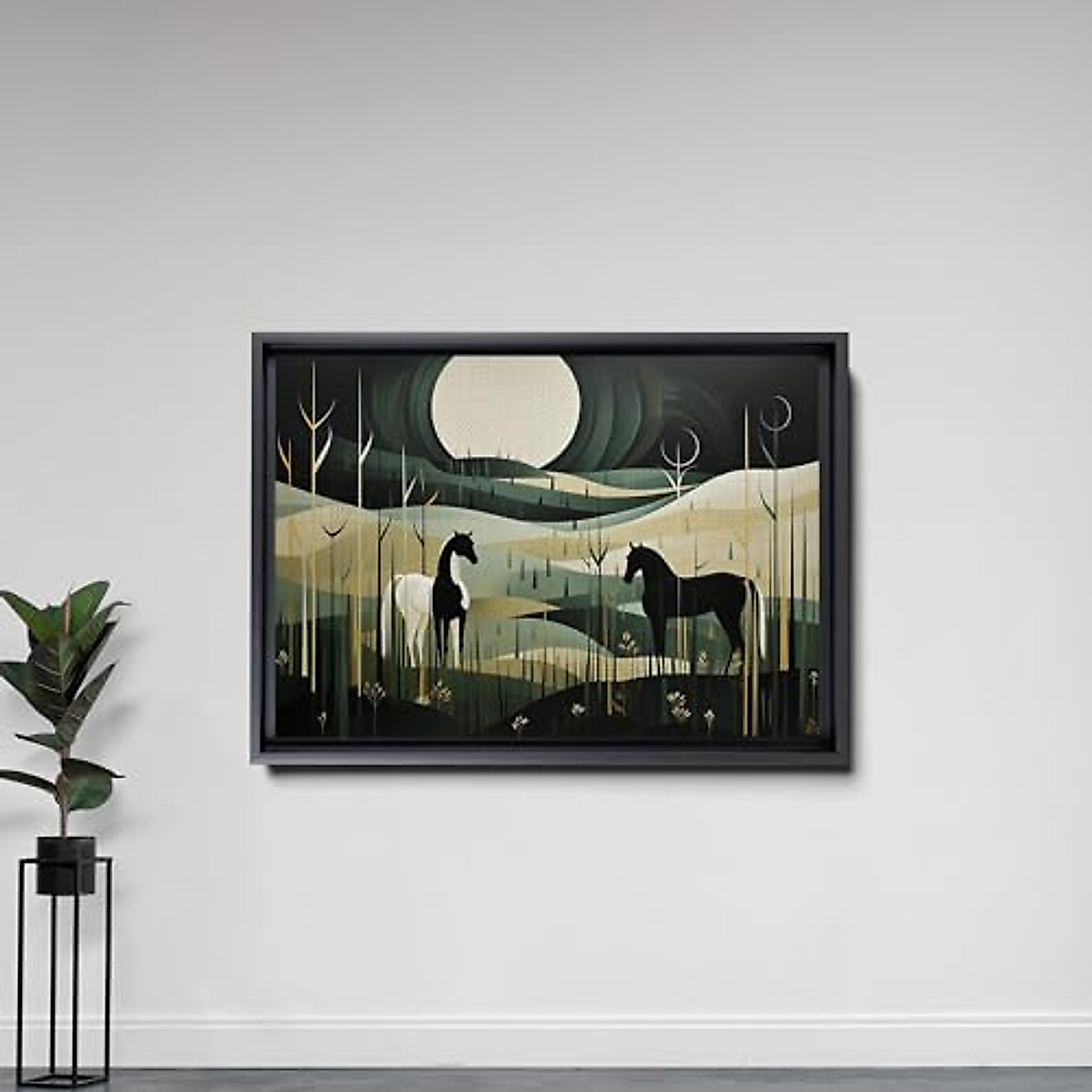 Majestic Black Stallion Galloping In The Clouds, Black Horse On Salt Flats, Canvas Print, Black Horse Print, Black Horse Wall Art
