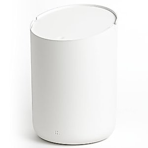 Kazai.® Mini Waste Bin 'Tove' - Small and Unique Design Bin from Berlin | for Bathroom, Kitchen & Desk | 1.5L Capacity, Non-Slip, Inner Bucket | White