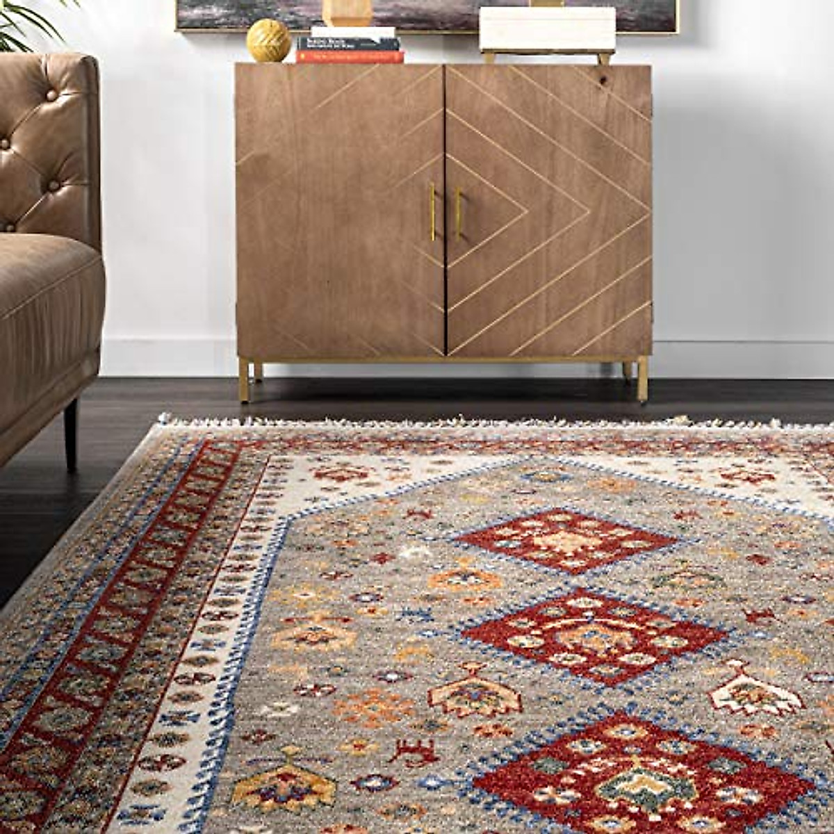 nuLOOM Romee Medallion Tasseled Runner Rug, 2' x 6', Beige
