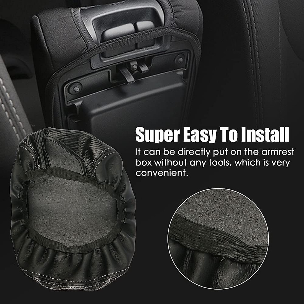 sportuli Center Console Cover Anti-Scratch Leather Armrest Cover Replace for 2011-2023 2024 Dodge Charger Chrysler 300 300C (Carbon Fiber)