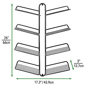 mDesign Modern Metal Shoe Organizer Display & Storage Shelf Rack - Hang & Store Your Collection of Kicks, Running, Basketball, Trainers, Tennis Shoes, Holds 16 Shoes, Wall Mount; 2 Pack- Graphite Gray