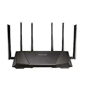 "ASUS AC3200 Tri-Band Gigabit WiFi Router, AiProtection Lifetime Security by Trend Micro, Adaptive QoS, Parental Control (RT-AC3200)"
