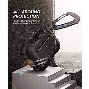 MOBOSI for AirPods Pro 2 Case 2022, Full-Body Shockproof AirPods Pro 2nd Generation Case with Keychain, Vanguard Armor Military Grade Hard Shell AirPod Pro 2 Case Cover for Men Women, Black
