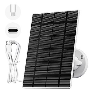 ZUMIMALL Solar Panel for Security Camera Wireless Outdoor, IP66 Waterproof Solar Panel with 10ft USB Charge Cable, Suitable for All Security Camera (Type C Port)