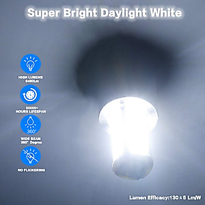 54W LED Corn Light Bulb Super Bright（400 Watt Equivalent 7020 Lumens 5000K E40 Large Mogul Base Large Area Cool Daylight White for Indoor Garage Warehouse High Bay Barn Parking Lot Patio