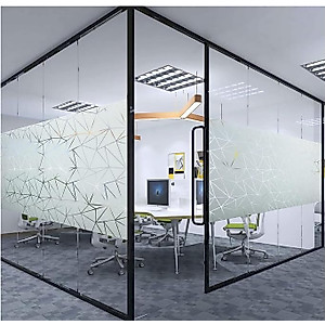 Coavas Window Privacy Film, Frosted Glass Static Cling, Decorative for Bathroom Door Covering, UV Blocking Window Cling, Non-Adhesive Vinyl Sticker, Day and Night Window Tint for Home, 23.6x393.7 Inch