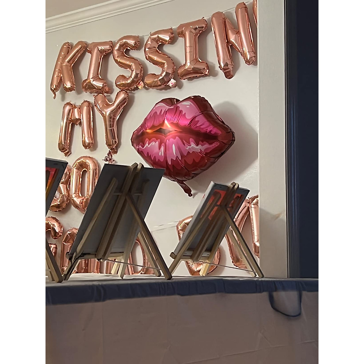 JeVenis Kissing My 30s Goodbye Decorations Kissing My 30s Goodbye Banner Balloons 40th Birthday Balloon Dirty 40 Balloon