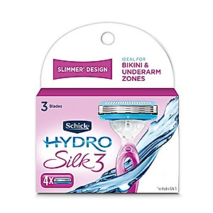 Schick Hydro Silk 3 Razor Blades Refills for Women, 4 Count
