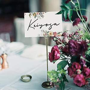 50 Pieces Name Place Cards for Weddings or Parties, Floral Pattern Tent Place Cards Printable Seating Place Cards for Tables, Buffets, Dinners, Events, 2 x 3.5 Inches