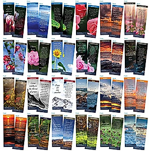 Bookmark Scripture Cards - Pack of 100 Variety Bible Memory Verse Cards | Popular, Encouraging Verses with Full Color Graphics | Useful Handouts for Faith Building, Sunday School, or Daily Life