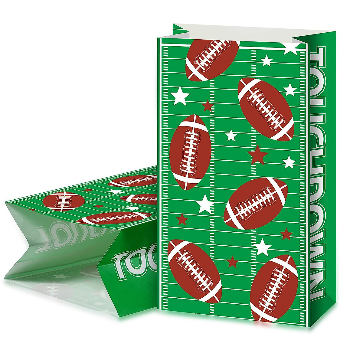 Blulu 30 Pieces Paper Santa Clause Suit Print Treat Bags, Christmas Bags Santa Bags Candy Goodie Gift Bags for Holiday Christmas Party Favor, 8.3 x 4.7 x 3.1 Inch