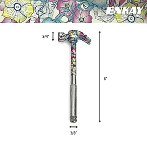 ENKAY - 6 in 1 Floral Hammer and Screwdriver, Multifunction Claw Hammer Tool with Flower Print (Pattern 3)