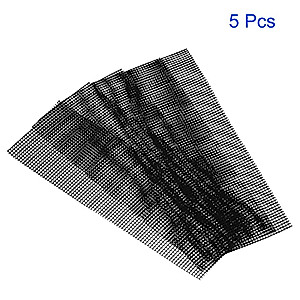 M METERXITY 5 Pack Plant Pot Hole Mesh Pads - Square Bonsai Flowerpot Drainage Grid Screen Apply to Outdoor/Garden (30x10cm/12x4 Inch, Black)