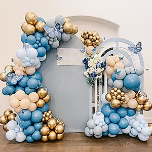 129 pcs Metallic Gold Balloons Latex Balloons Garland Kit Different Sizes 18 12 10 5 Inch for Happy New Year Birthday Party, Graduation,Wedding, Holiday Decoration and Anniversary