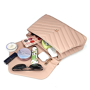 iKunst Qulited Crossbody Bags for Women, Large Fashion Purses and Handbags, PU Leather Shoulder bags with Adjustable Strap