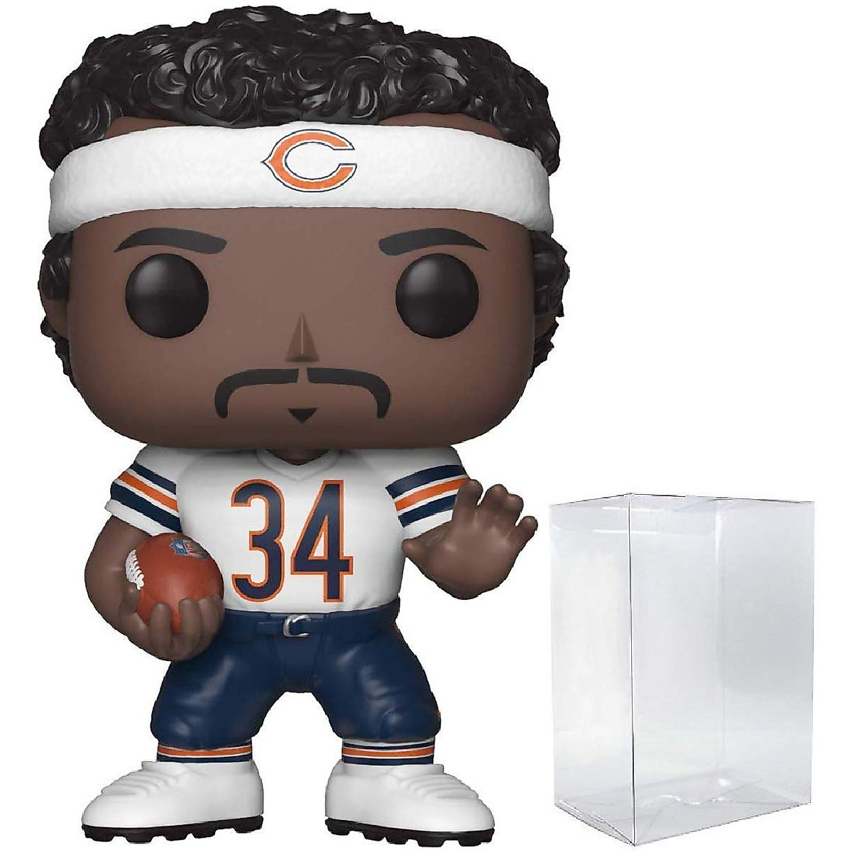POP Football Legends: Bears - Walter Payton Funko Vinyl Figure (Bundled with Compatible Box Protector Case), Multicolor, 3.75 inches