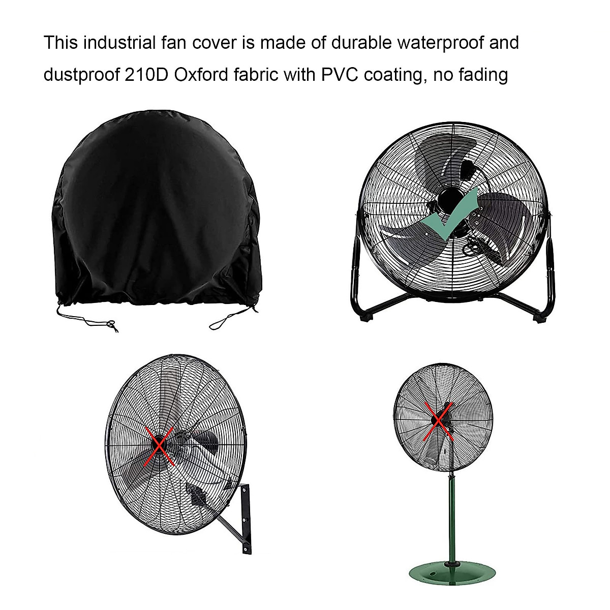 Sanseenia Industrial Floor Fan Cover, Waterproof & Dustproof Fan Cover Fit For Most 18" 20" High Velocity Electric Industrial Shop and Home Floor Fan
