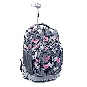 Tilami Kids Rolling Backpack 18 inch Boys and Girls Laptop Backpack, Falling Love