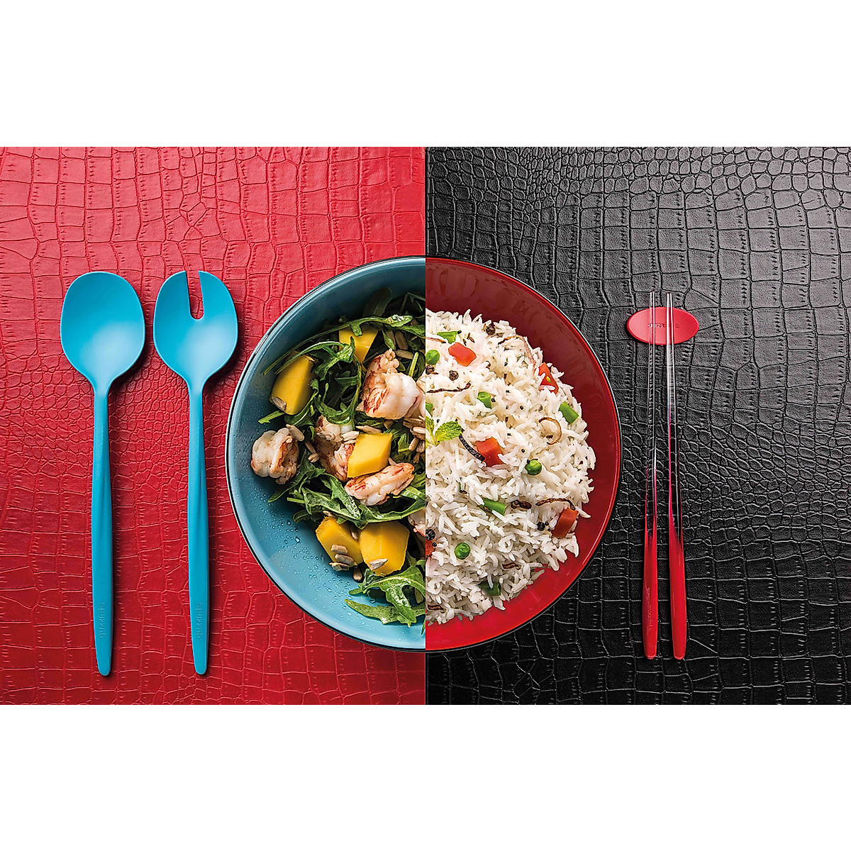 Guzzini My Fusion Large Bowl, BPA-Free Shatter-Resistant Acrylic, 9-3/4 inch Diameter, Ideal for Serving Main Dishes, Salads and Snacks, Mocha, Kiwi