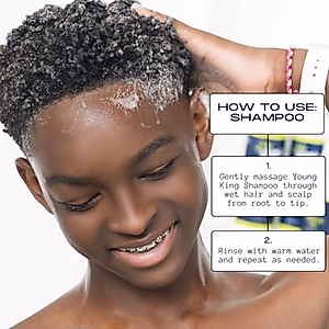 YOUNG KING HAIR CARE Kids Shampoo For Boys | Cleanse and Hydrate Natural Curls | Plant-Based and Harm-Free | 8oz