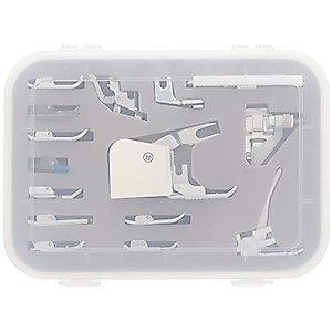 Sewable 15 Piece Presser Feet Set with Walking Foot | Fits Low Shank Sewing Machines - Brother, Janome, Singer, Baby Lock, Kenmore, and More | 14 Presser Feet, Snap On Adapter, and Storage Case
