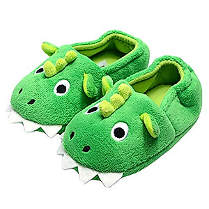 Toddler Baby Boys House Slipper Cute Dinosaur Cartoon Soft Anti-Slip Winter Shoes (Toddler/Little Kid)