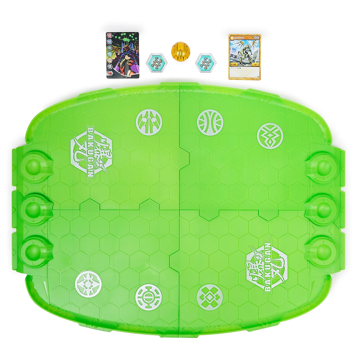 Bakugan Evo Battle Arena, Includes Exclusive Leonidas Bakugan, 2 Cards and BakuCores, Neon Game Board for Bakugan Collectibles, Ages 6 and Up