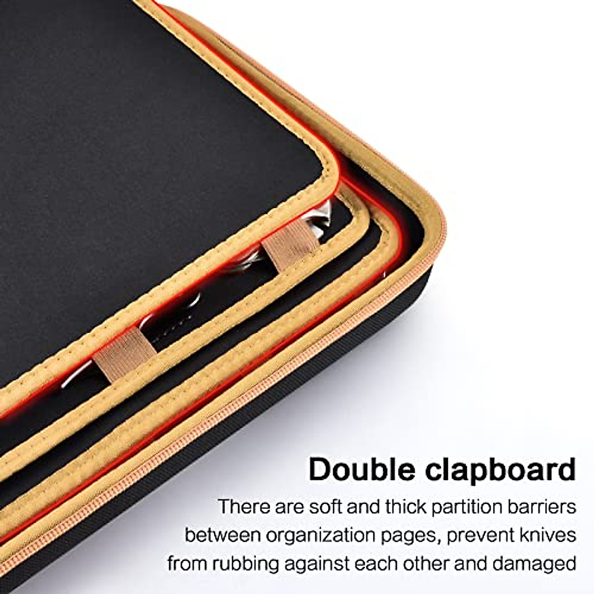 Knife Display Case for 64+ Pocket Knives, Butterfly Knife Storage Box, Folding Knives Organizer Holder, Knives Collection Protector for Survival, Tactical, Outdoor, EDC Mini Knife (Bag Only) - Brown