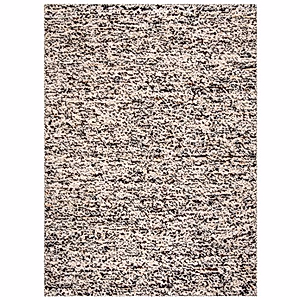SAFAVIEH Natura Collection Area Rug - 8' x 10', Beige & Grey, Handmade Wool, Ideal for High Traffic Areas in Living Room, Bedroom (NAT263F)