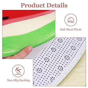 3ft Round Watermelon Rug - Fruit Rug, Memory Foam Circle Rug for Kids Room, Non-Slip Round Carpet, Soft Area Rug for Bedroom, Nursery, Playroom, Classroom, Room Decor