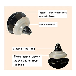 Zhbrchz 320pcs 14mm Black Plastic Safety Eyes Crafts Safety Eyes with Washers for Amigurumi Crochet Bears Stuffed Animals Doll Making