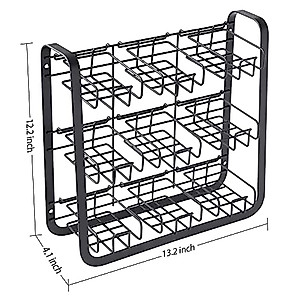 NHZ Stainless Steel 3 Tier Tea Bag Holder - Organizer for Over 180 Tea Bags, Storage Cabinet and Counter, Wall Mount Available